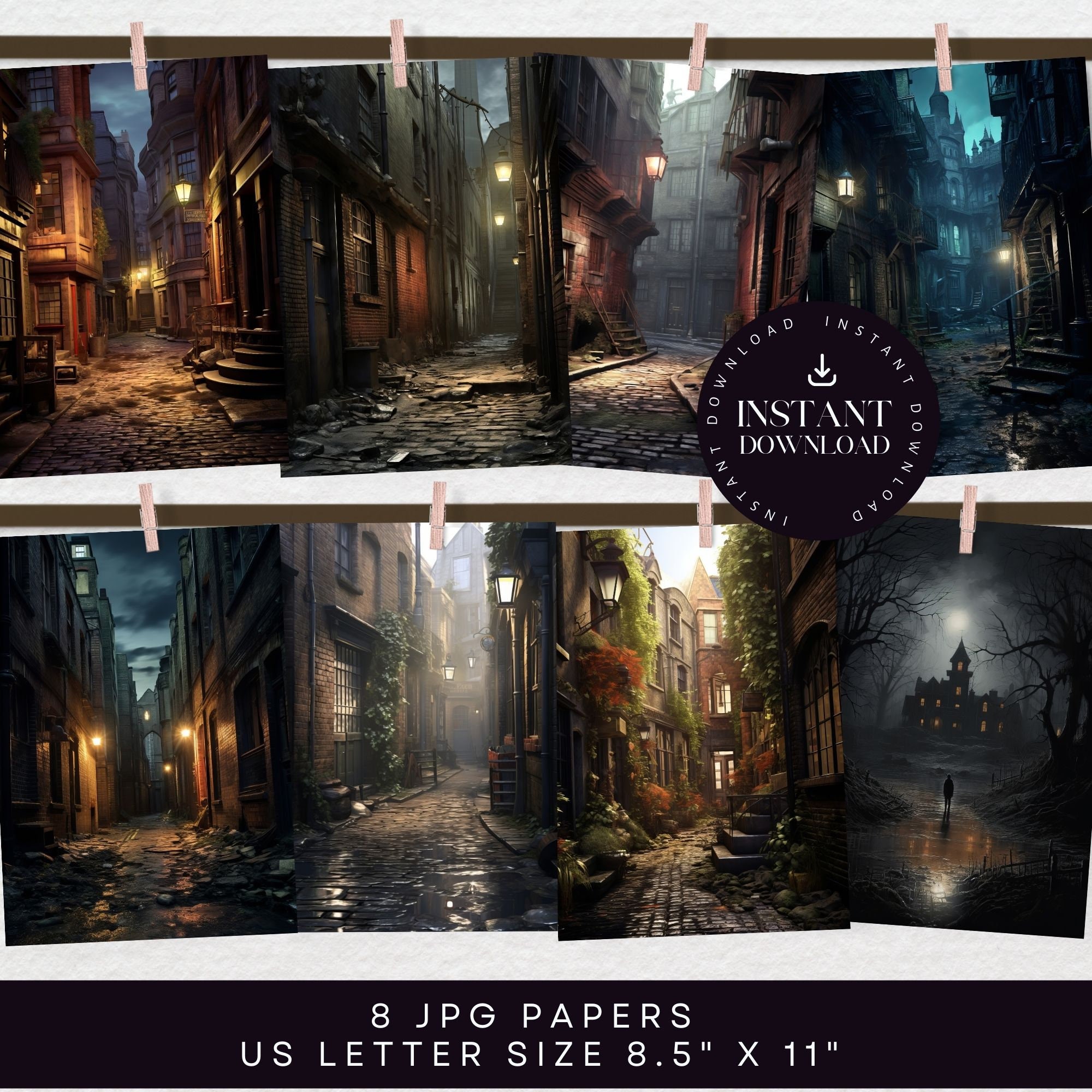 Street Digital Backdrop, London Alley Scene, Brick Roads Background ...