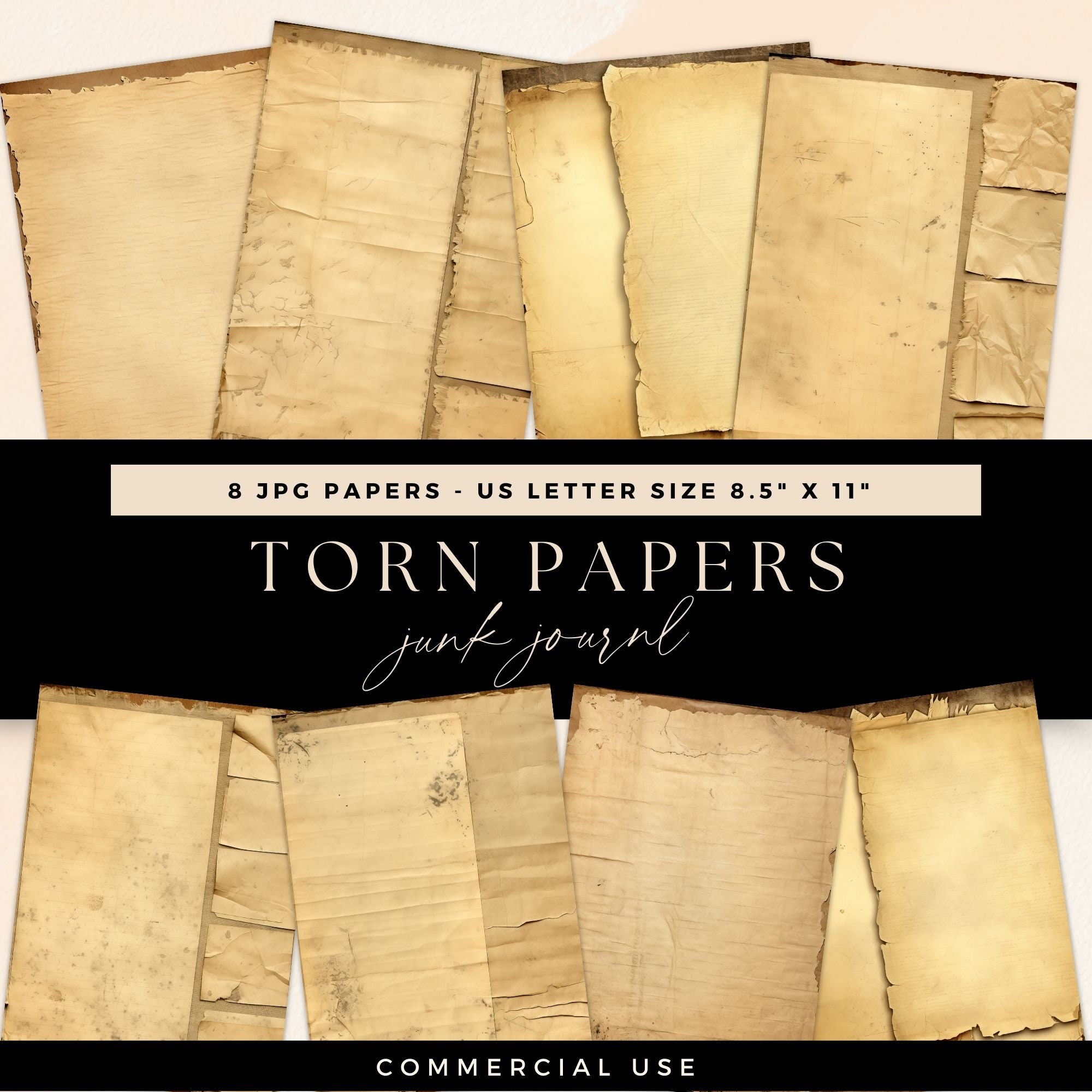 Vintage Paper Junk Journal Digital Background Grunge Pack - Etsy