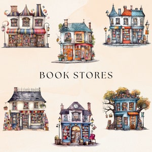 Bookstore Clipart Bundle, Library Clip Art, Fun Reading Graphic Pngs ...