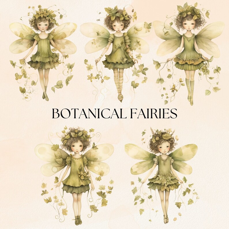 Forest Fairies Clipart Pack, Commercial Use PNG Clip Art, Cute Forest ...