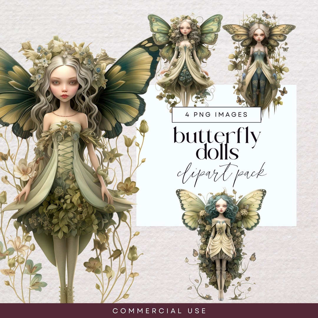 Butterfly Dolls Clipart, Transparent PNG, Garden Invite Clip Art ...