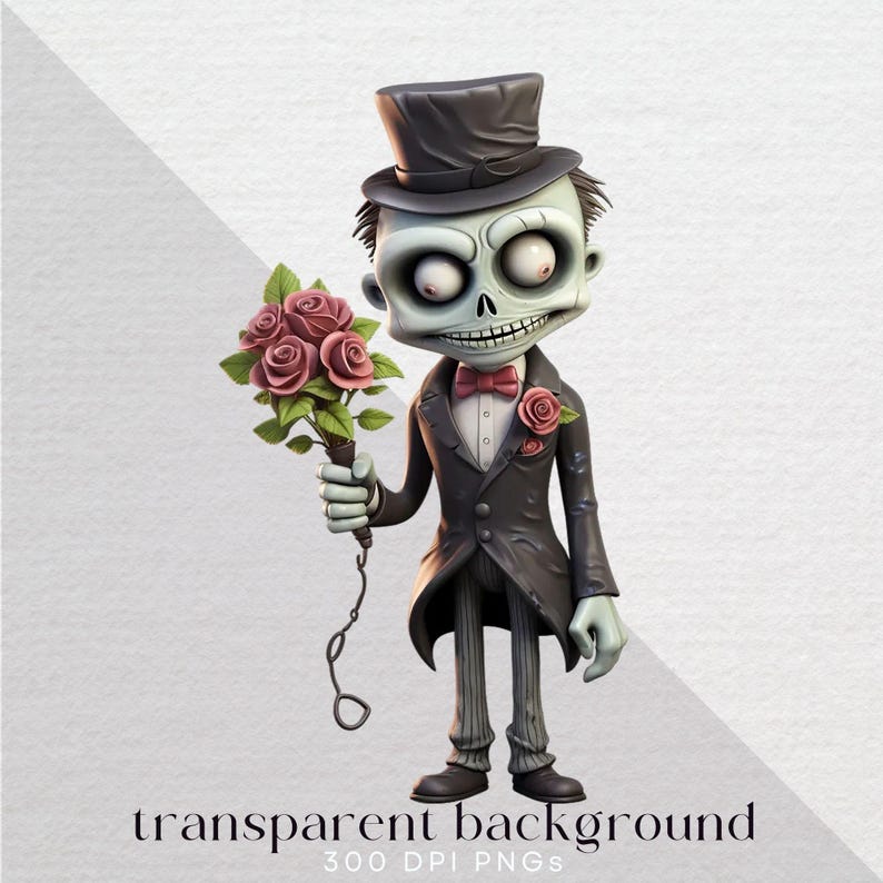 Zombie Groom Clipart, Transparent PNG, Creepy Clip Art, Spooky Junk ...