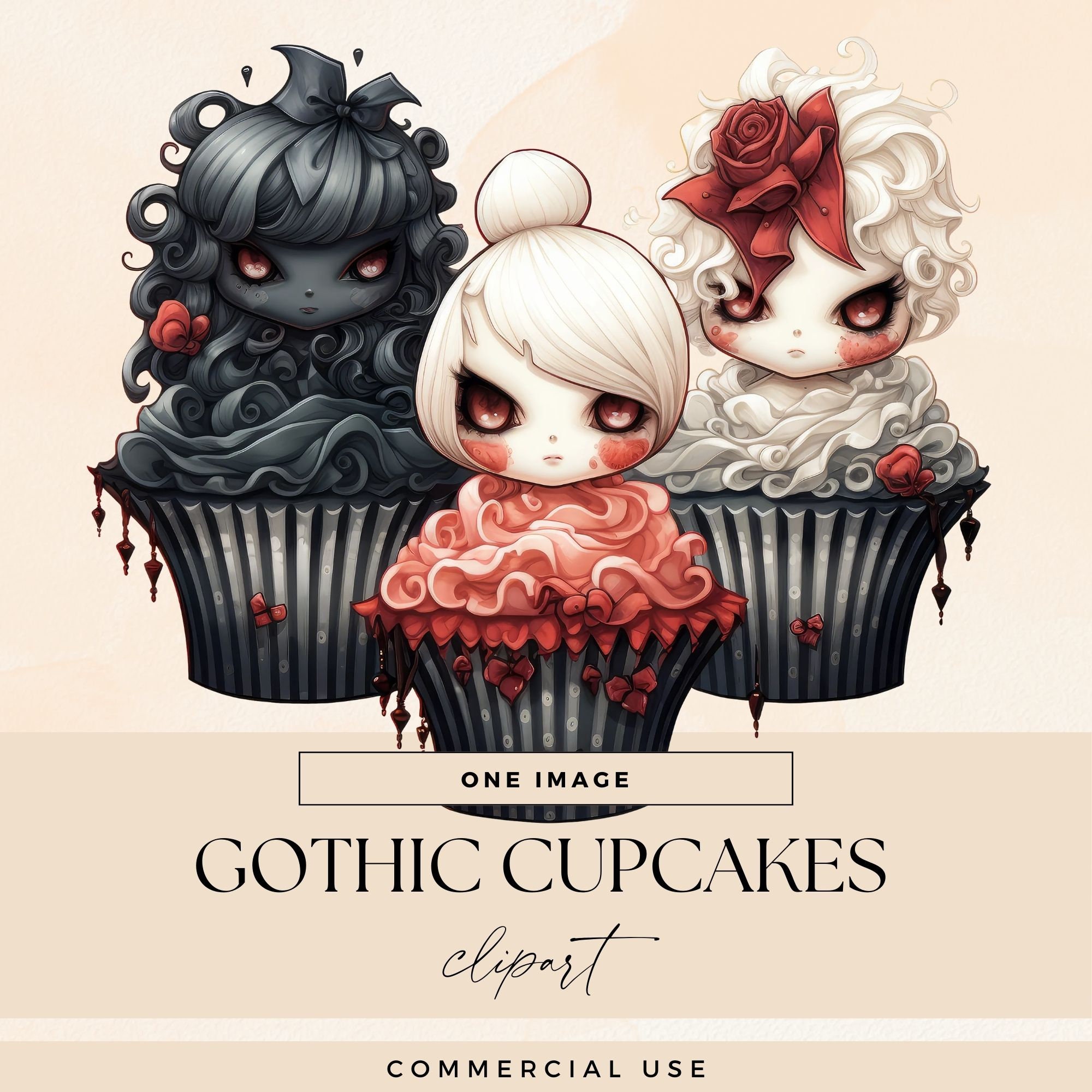 Gothic Cupcake Clipart, Transparent Pngs, Birthday Invitation Clip Art ...