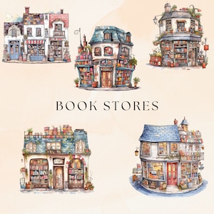 Bookstore Clipart Bundle, Library Clip Art, Fun Reading Graphic Pngs ...