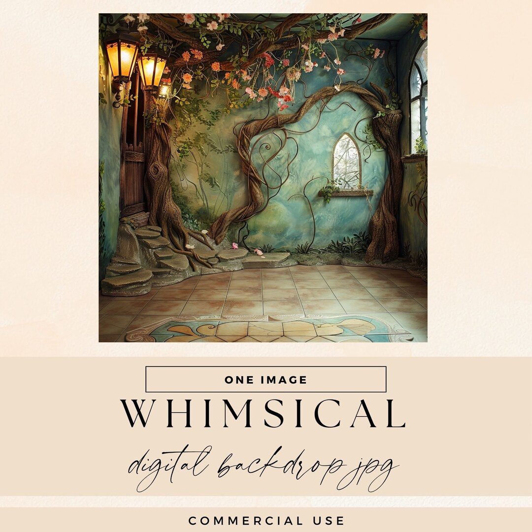 Indoor Garden Backdrop Digital, INSTANT DOWNLOAD, Whimsical Photography ...