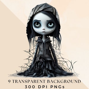 Cute Halloween Characters Clipart, Transparent Pngs, Trendy Spooky ...