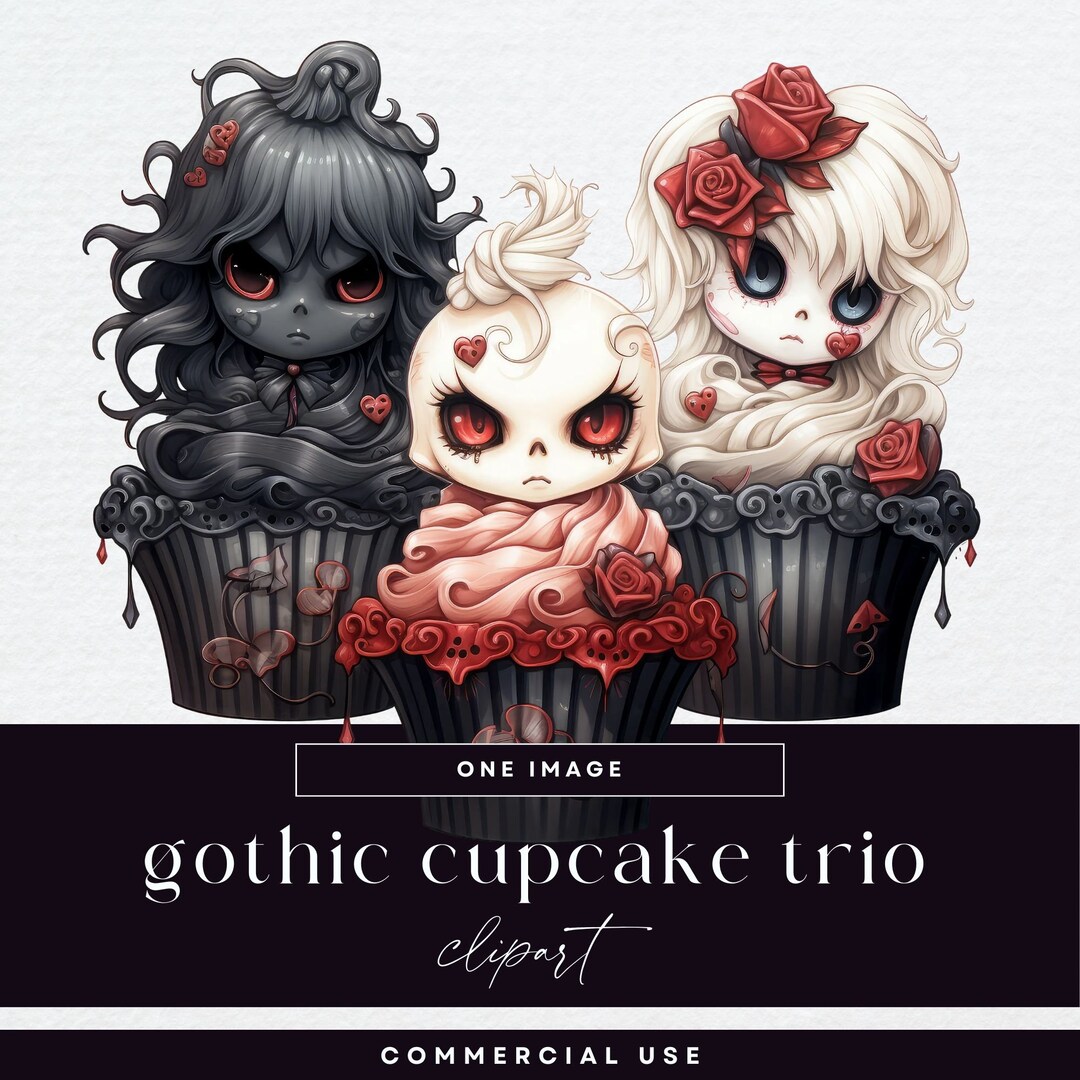 Creepy Cupcake Clipart, Transparent PNG, Spooky Birthday Invitation ...