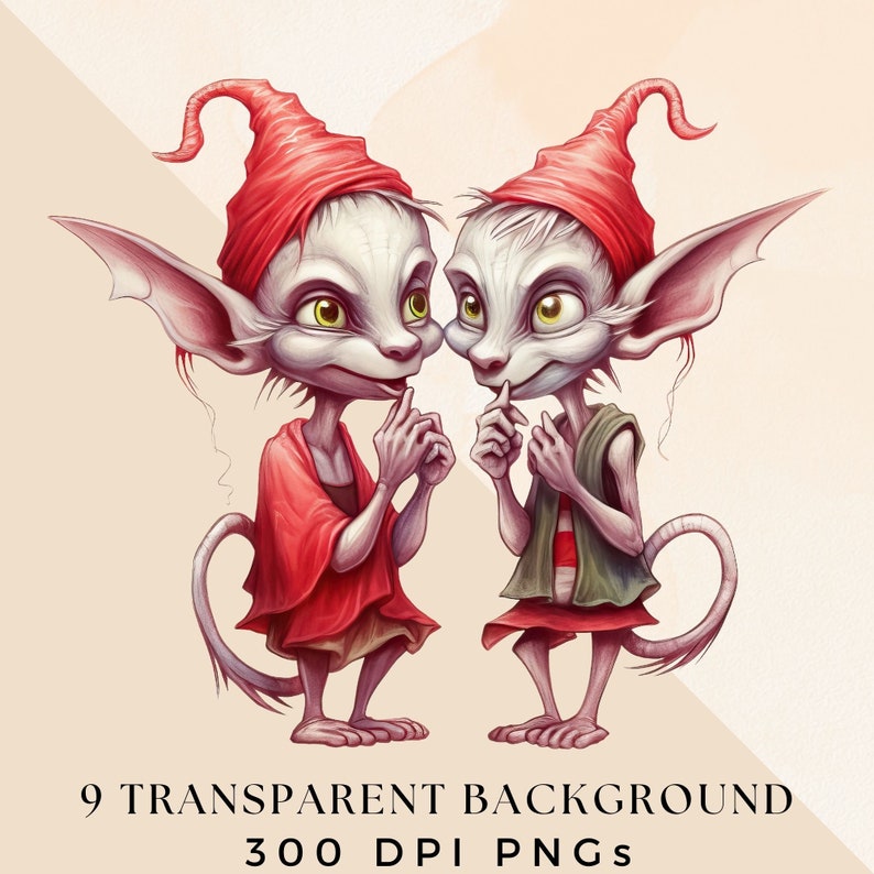Naughty Elves Clipart Transparent Pngs Mischievous Elf - Etsy