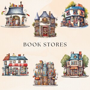 Bookstore Clipart Bundle, Library Clip Art, Fun Reading Graphic Pngs ...