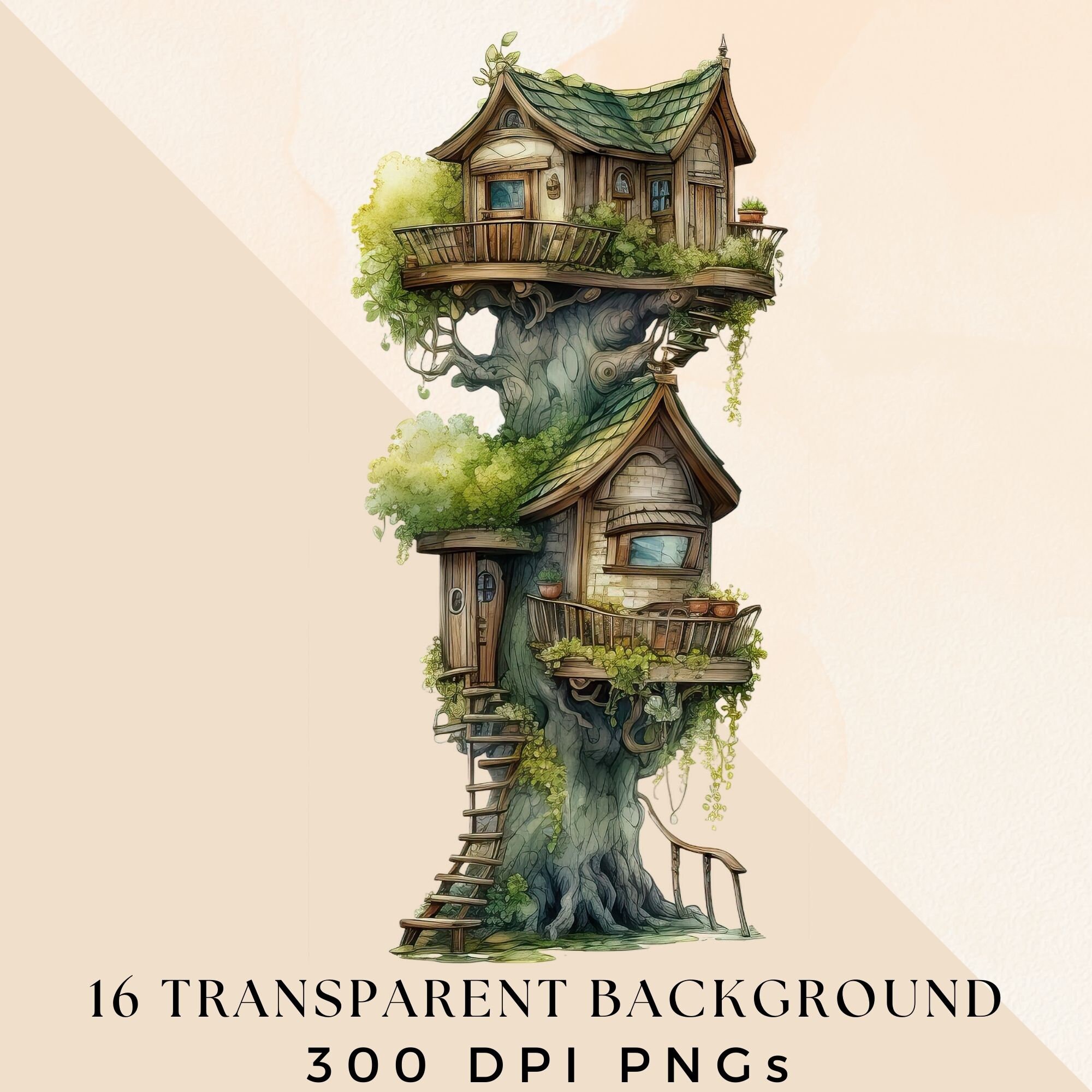 Treehouse Clipart, Transparent Pngs, Watercolor Tree House, Junk ...