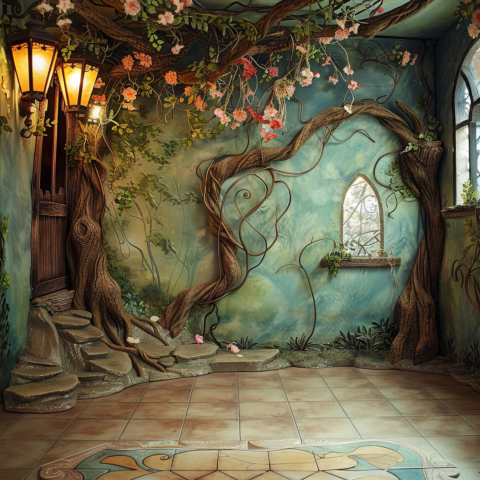 Indoor Garden Backdrop Digital, INSTANT DOWNLOAD, Whimsical Photography ...