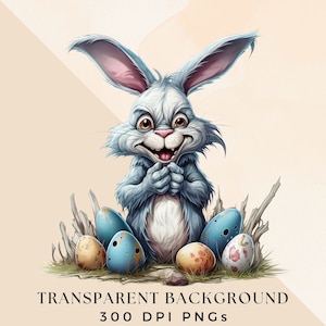 Creepy Easter PNG Clipart, Quirky Bunny Clip Art, Evil Rabbit Junk ...