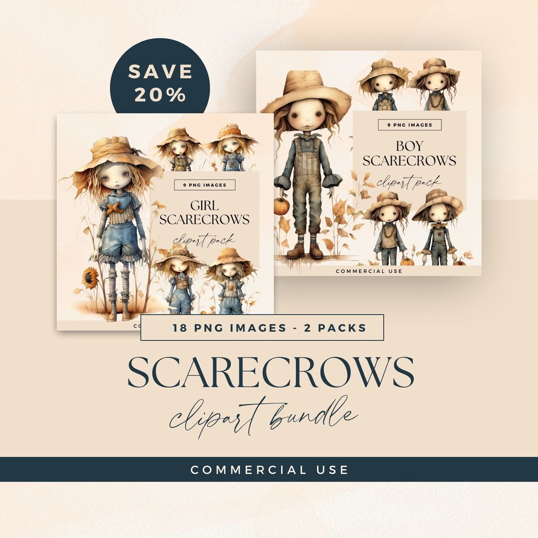 Clipart Scarecrow Girls, Transparent PNG, Fall Field Dolls Clip Art ...