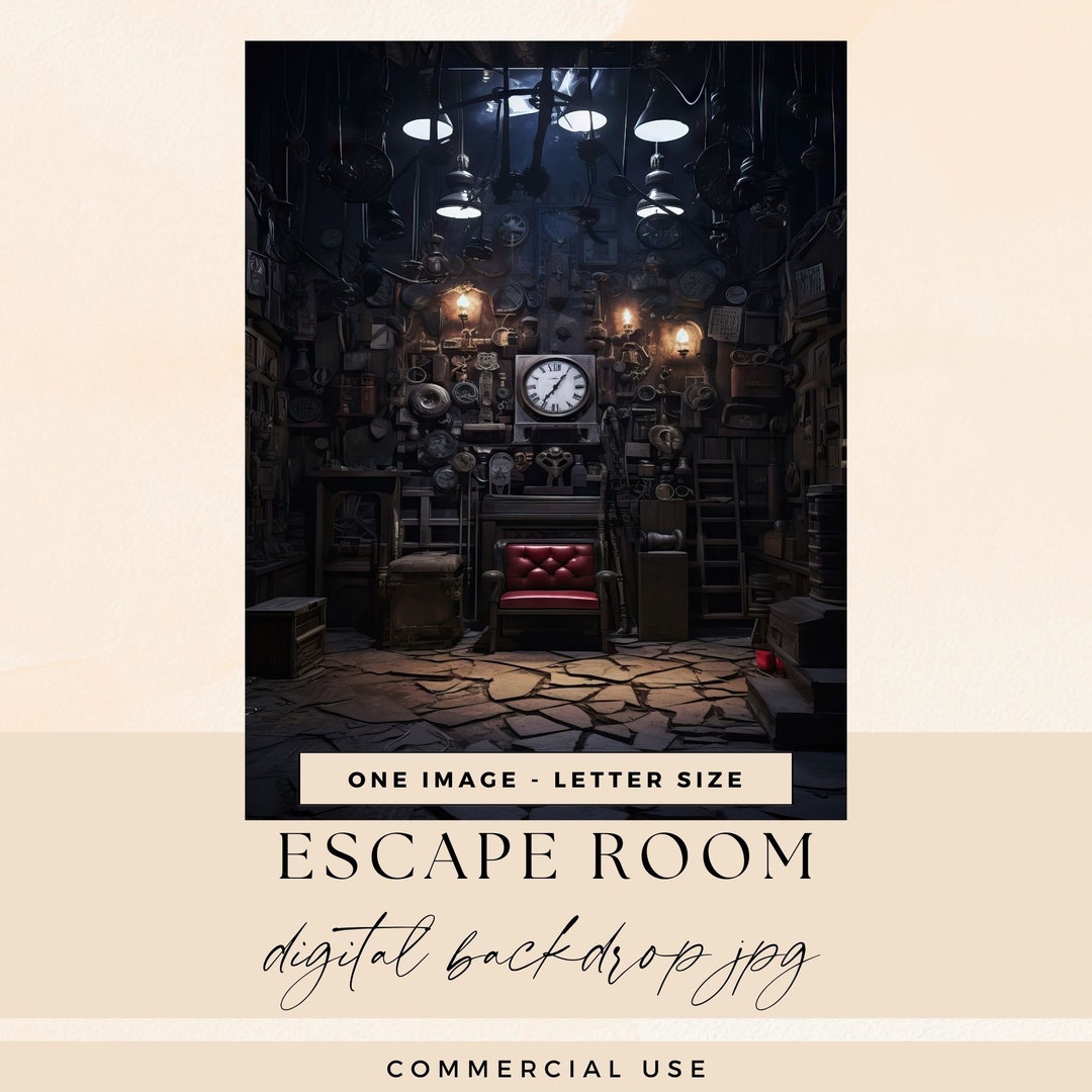 Escape Room Digital Backdrop, Dark Basement Scene, Scrapbook, Grunge ...