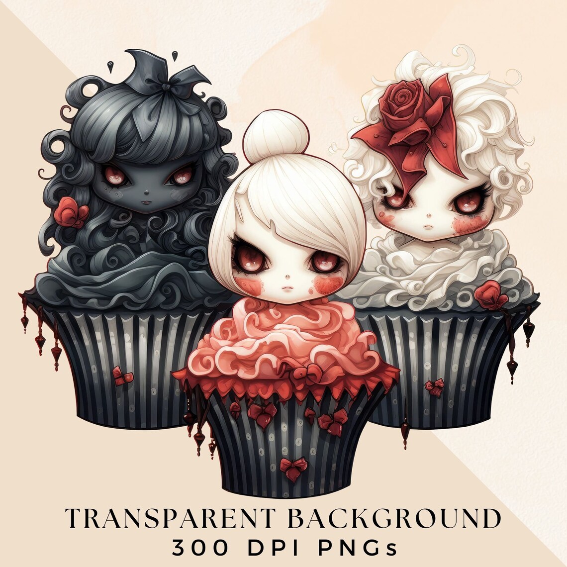 Gothic Cupcake Clipart, Transparent Pngs, Birthday Invitation Clip Art ...