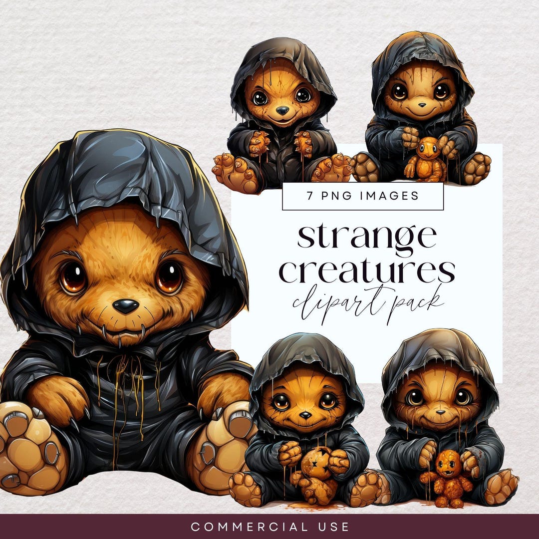 Peculiar Creature Clipart Bundle, Transparent PNG, Cute Monster Clip ...