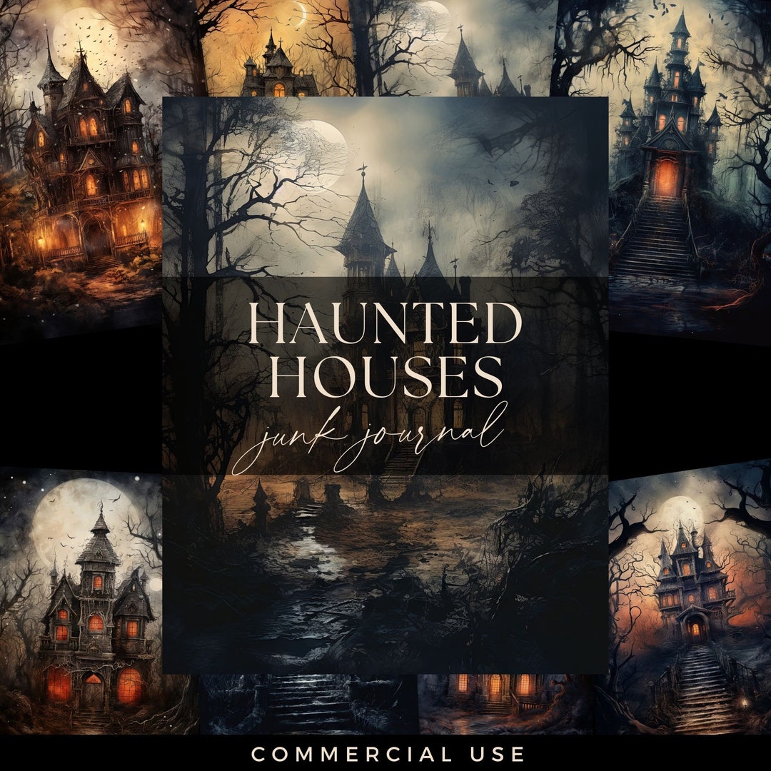 Haunted House Junk Journal, Dark Scrapbooking Paper, Digital Download ...