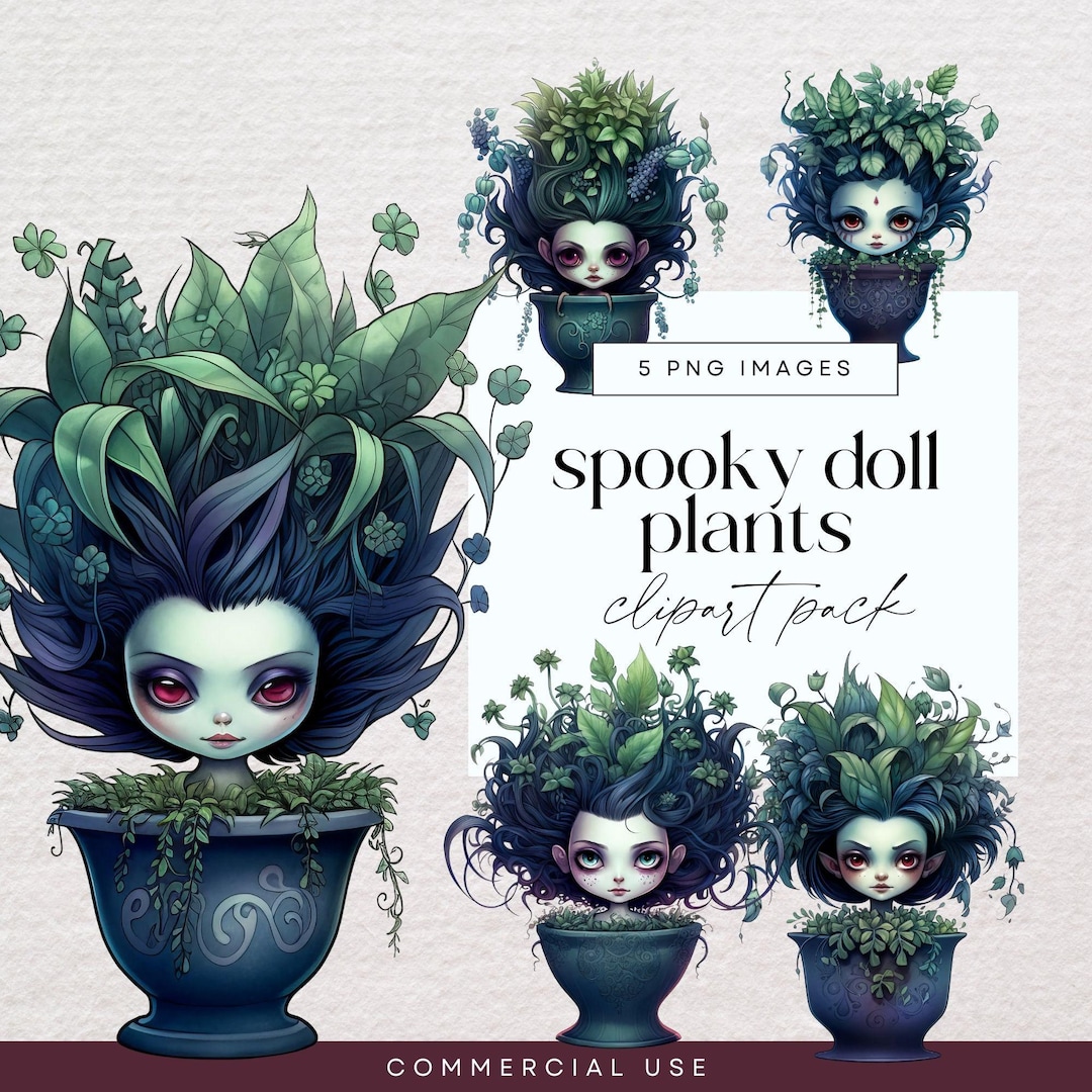 Goth Girl Halloween Plants Clipart, Transparent PNG, Gothic Party ...