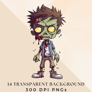 Clipart Bundle Zombie, Halloween Characters Clip Art Pack, Horror ...