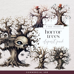 Halloween Tree Clipart, Pngs, Creepy Forest Clip Art, Magical Woodlands ...