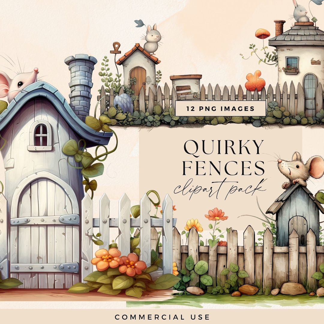 Spring Garden Fence Clipart, Transparent Pngs, Watercolor Cottage, Junk ...