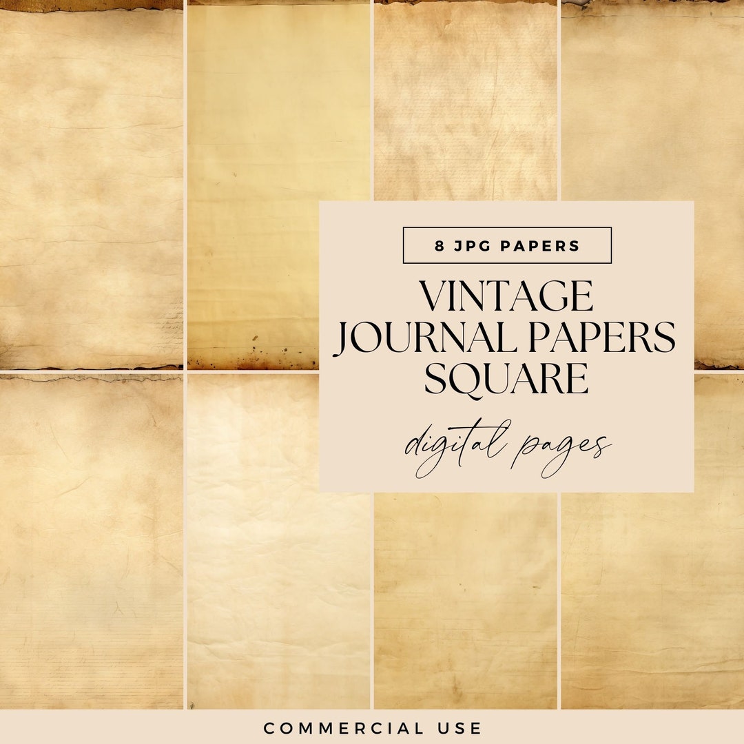 Square Vintage Digital Papers, INSTANT DOWNLOAD, Aged Papers, Torn Junk ...