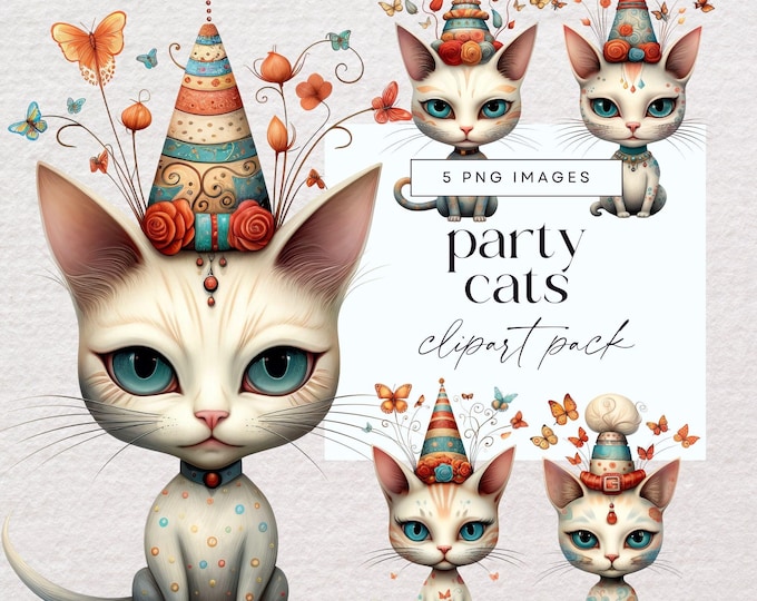 Quirky Cat Clipart, Transparent PNG, Instant Download, Funny Quirky Cat ...