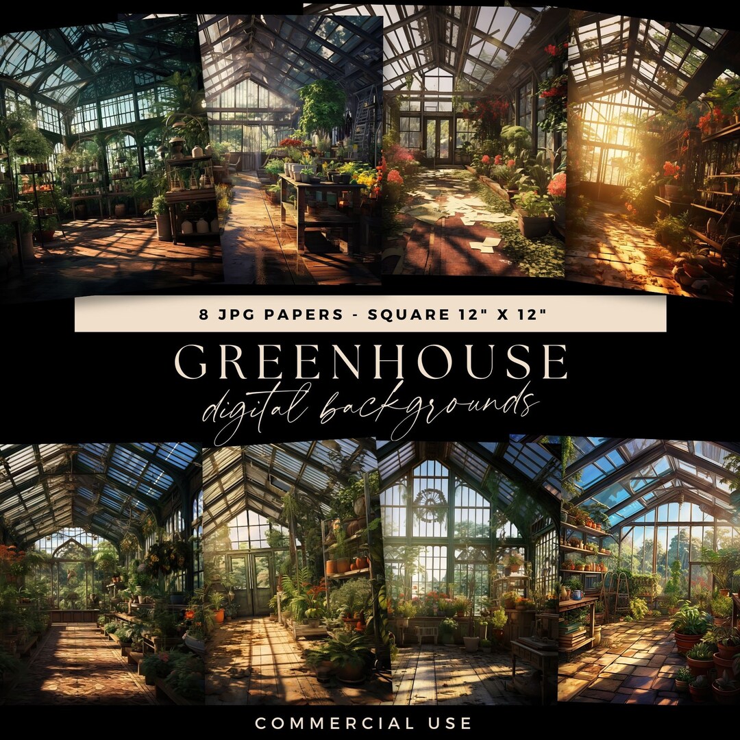 Digital Greenhouse Backdrop, Potters Shed Background, Garden Junk ...