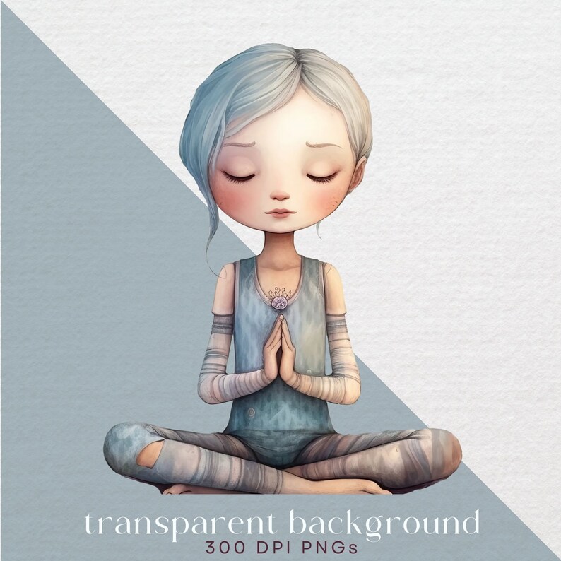 Yoga Girl Clipart, Manifestation Transparent Pngs, Meditation Doll ...