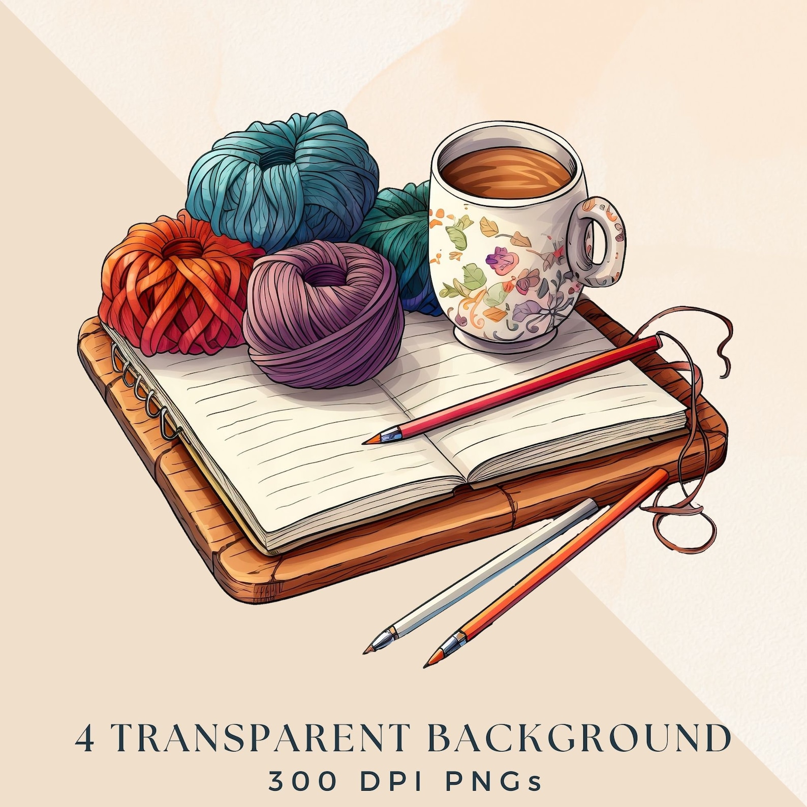 Crochet Project Book Clipart, Knitting Hobby Clip Art, Transparent Pngs ...