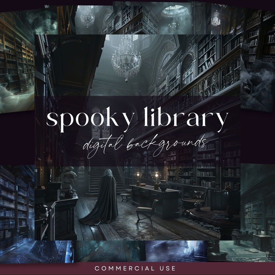 Spooky Library Junk Journal, Dark Backdrop Paper, Digital Download ...