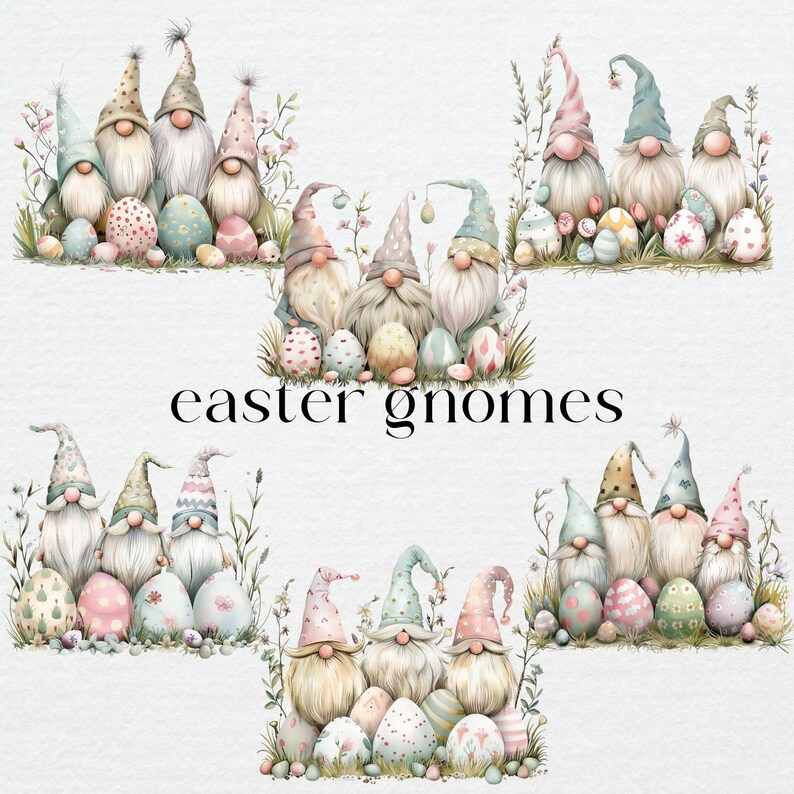 Easter Garden Gnomes Clipart, Transparent PNG, Pastel Easter Egg Clip ...