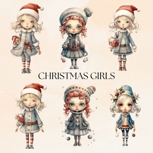 Christmas Girls Clipart, Xmas Gifts Clip Art, Transparent PNG, Winter ...