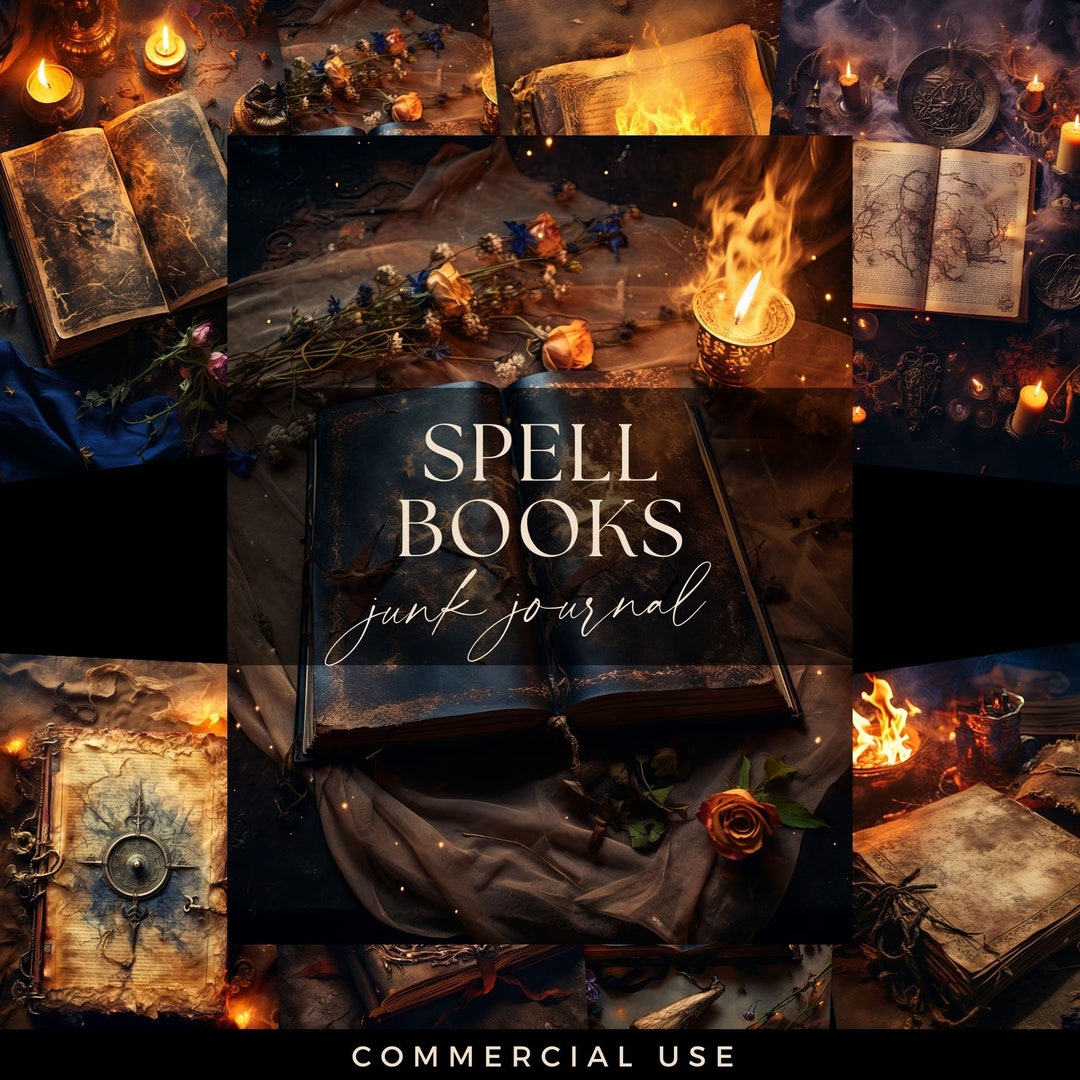 Spell Books Junk Journal, Magical Scrapbooking Paper, Digital Download ...