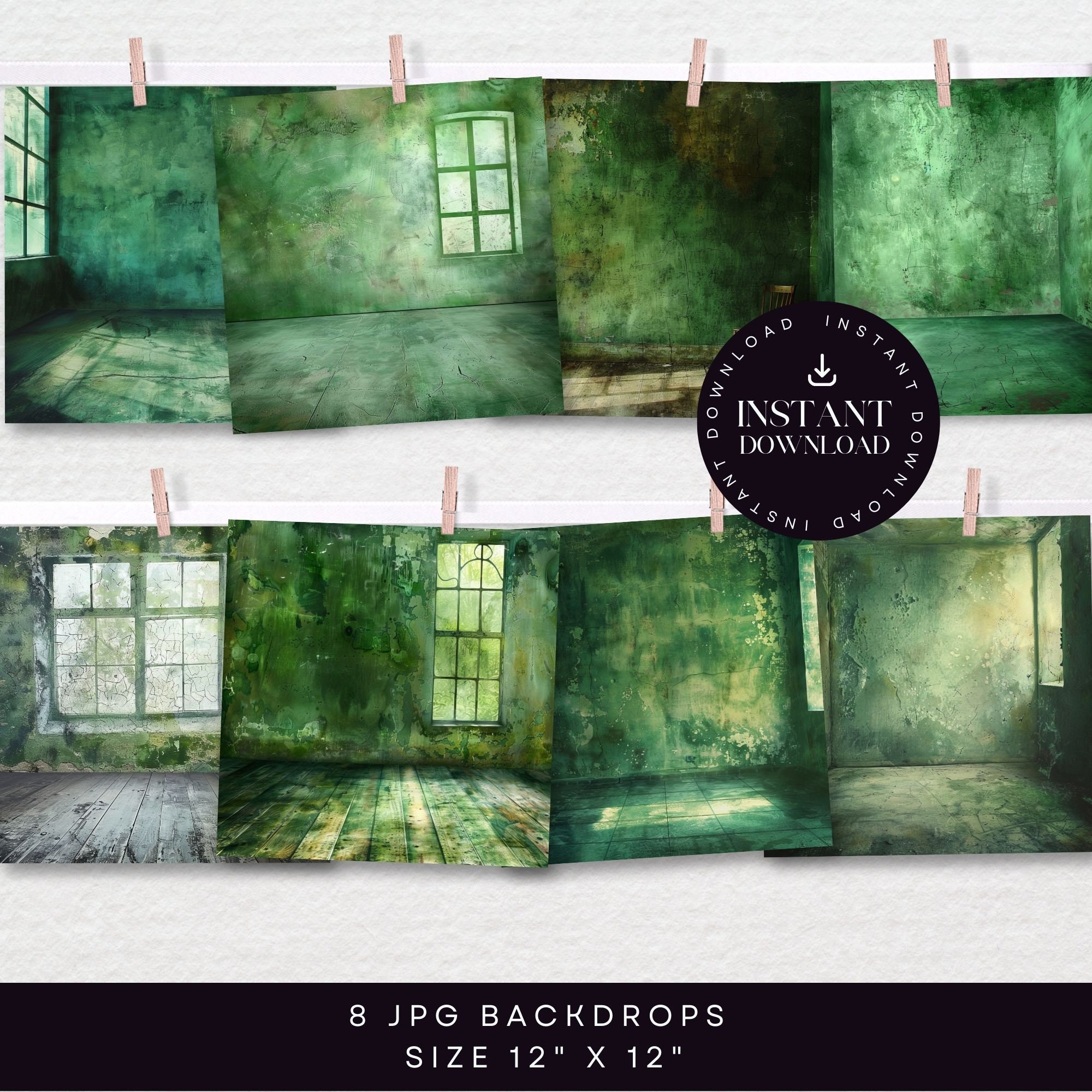 Grunge Studio Backdrop, Old Wall Digital Background, Urban Overlay ...