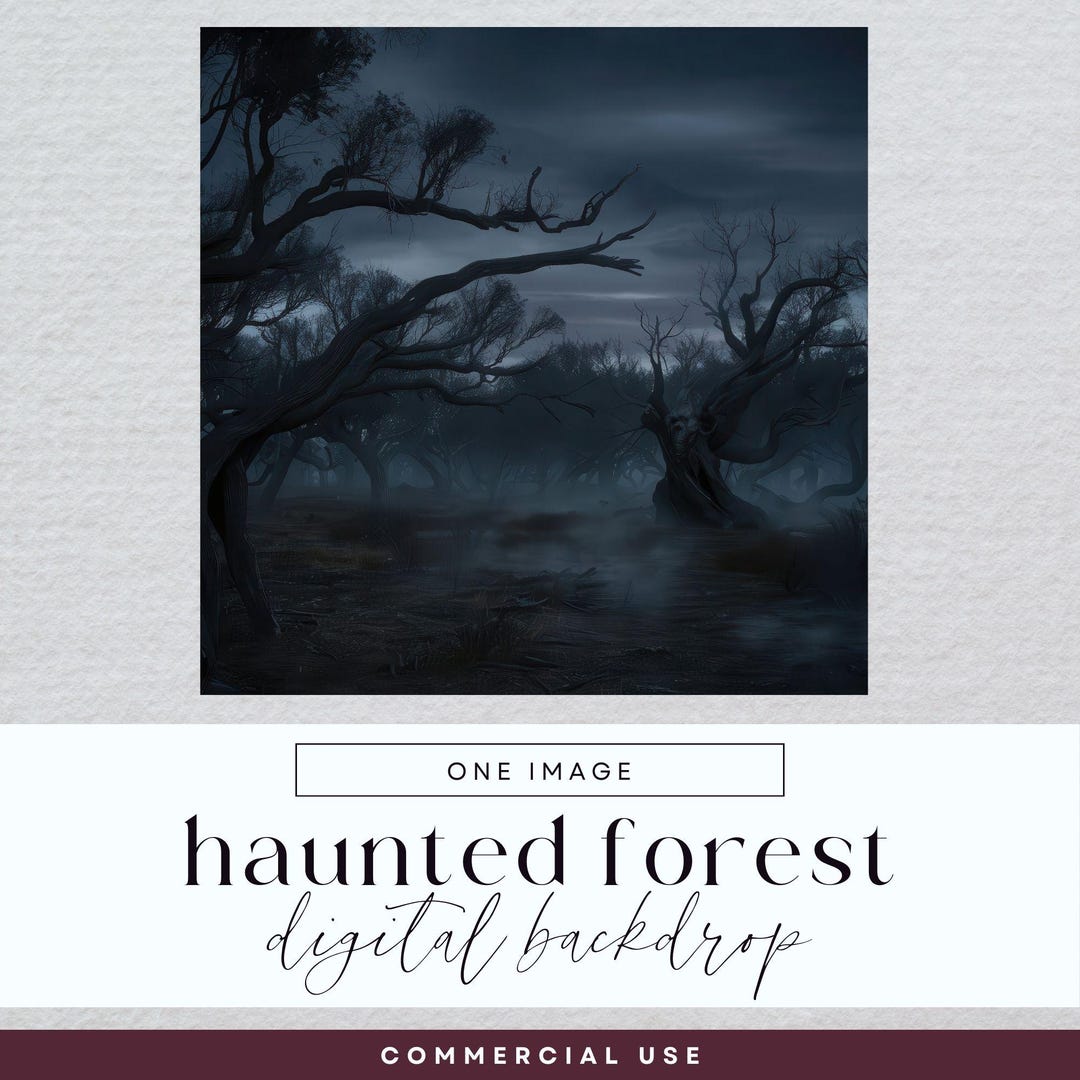 Haunted Forest Backdrop, Haunted Woods Scene, Scary Woodlands, Haunted ...