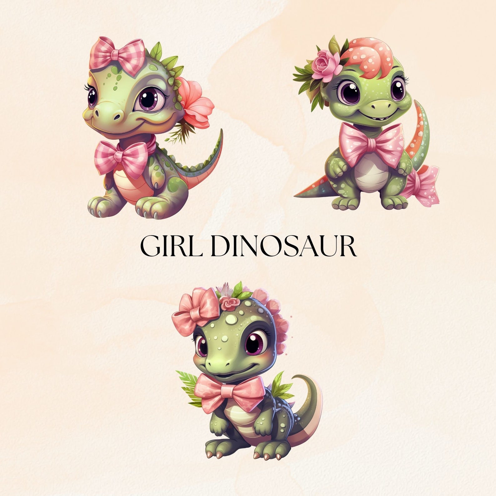 Dinosaur Girl Clipart Clip Art Pack, Transparent Pngs, Pink Dino ...