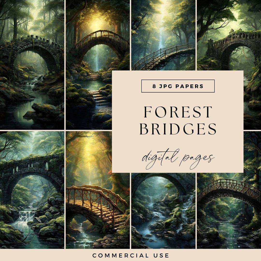 Forest Bridges Digital Download, Enchanted Background, Magical ...