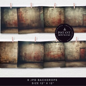 Red Grunge Studio Backdrop, Old Wall Digital Background, Urban Overlay ...