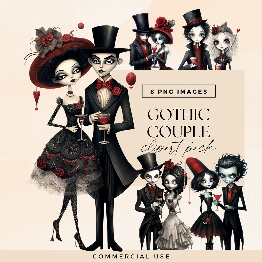 Gothic Couple Clipart, Transparent Pngs, Dark Love Couple Clip Art ...