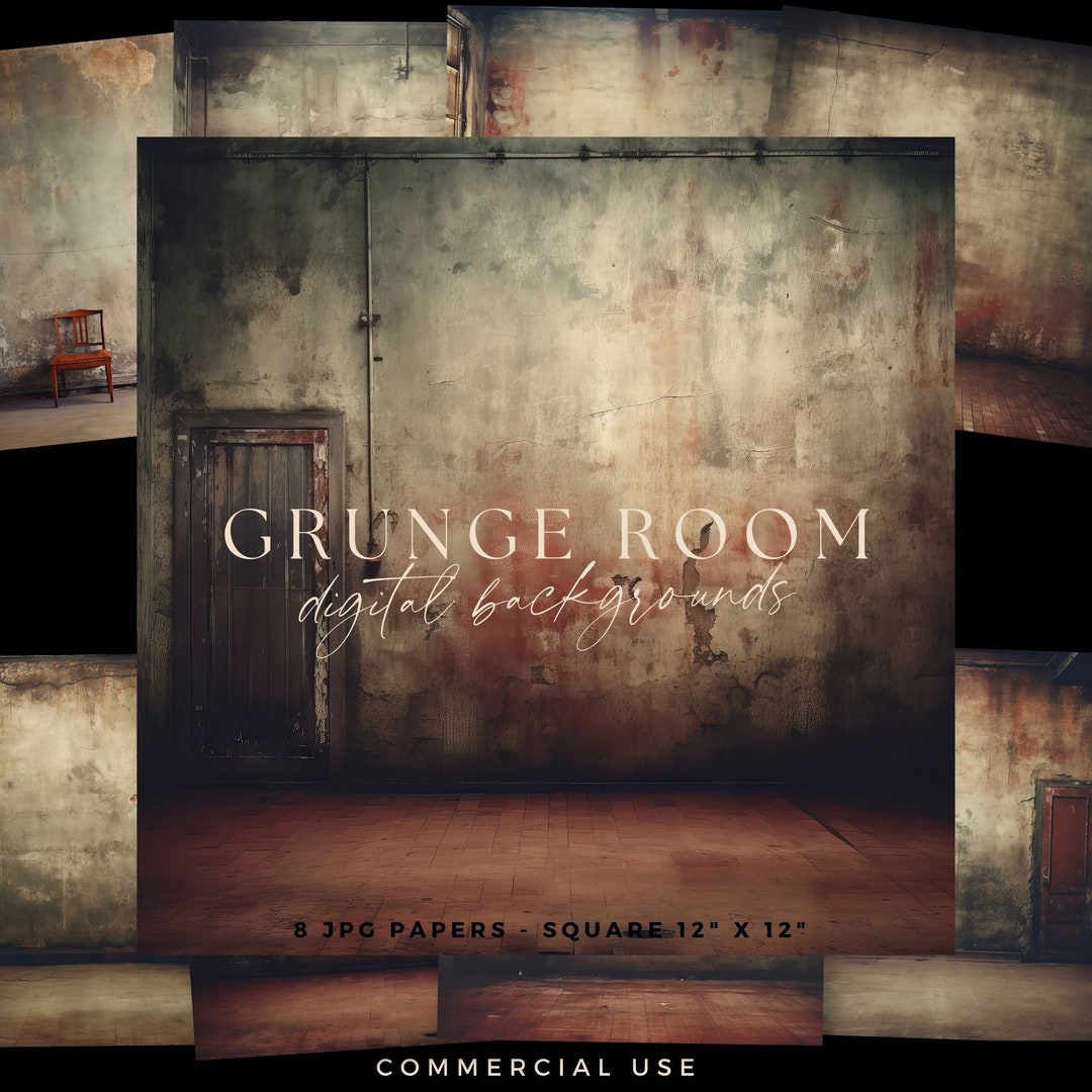 Grunge Studio Backdrop, Old Wall Digital Background, Urban Overlay ...