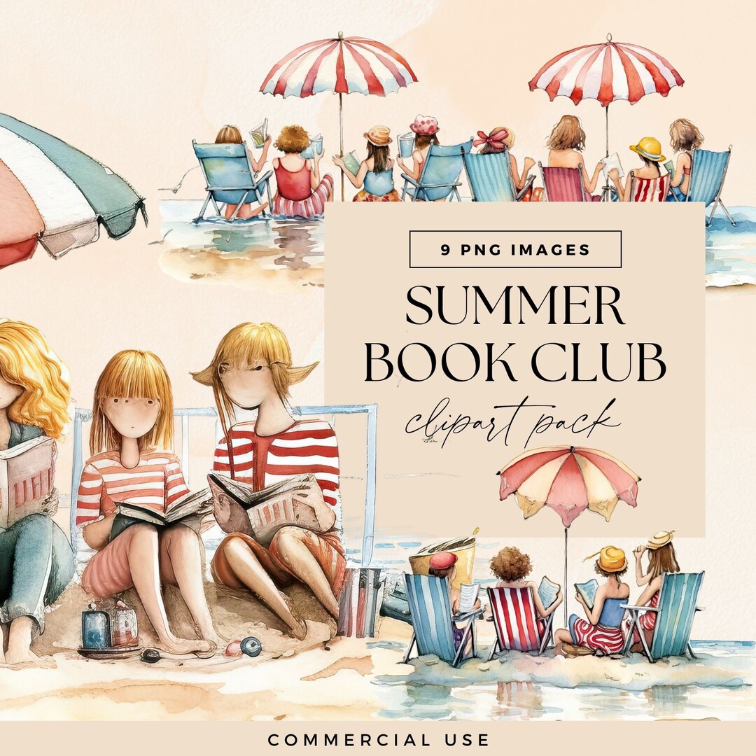 Summer Book Club Clipart Pack, Best Friend Book Pile, Library Clip Art ...
