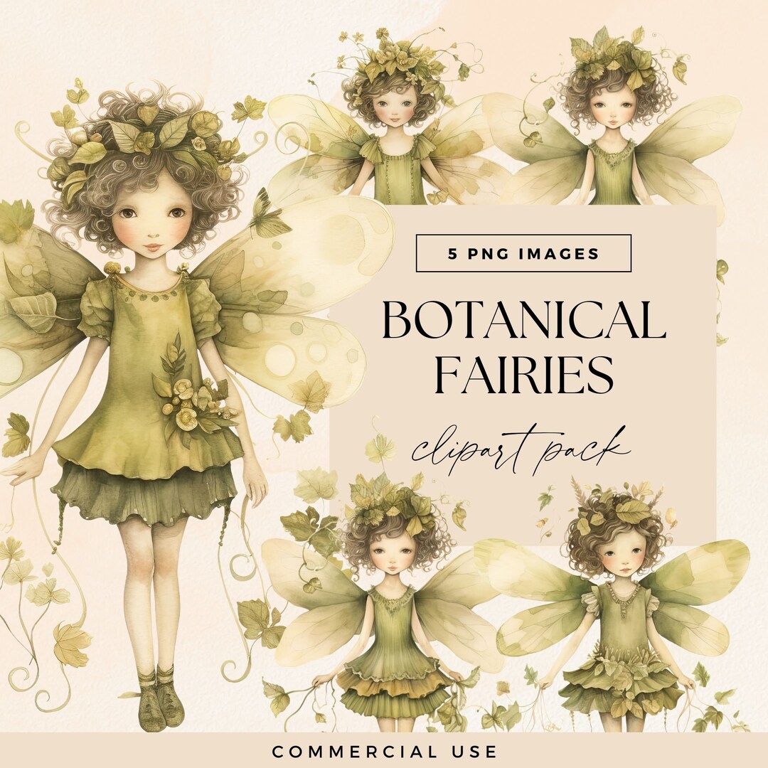 Forest Fairies Clipart Pack, Commercial Use PNG Clip Art, Cute Forest ...