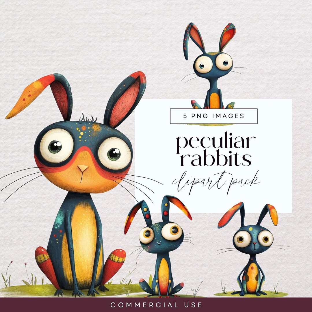 Quirky Bunny Clip Art, Transparent PNG, Funny Rabbit Clip Art, Junk ...