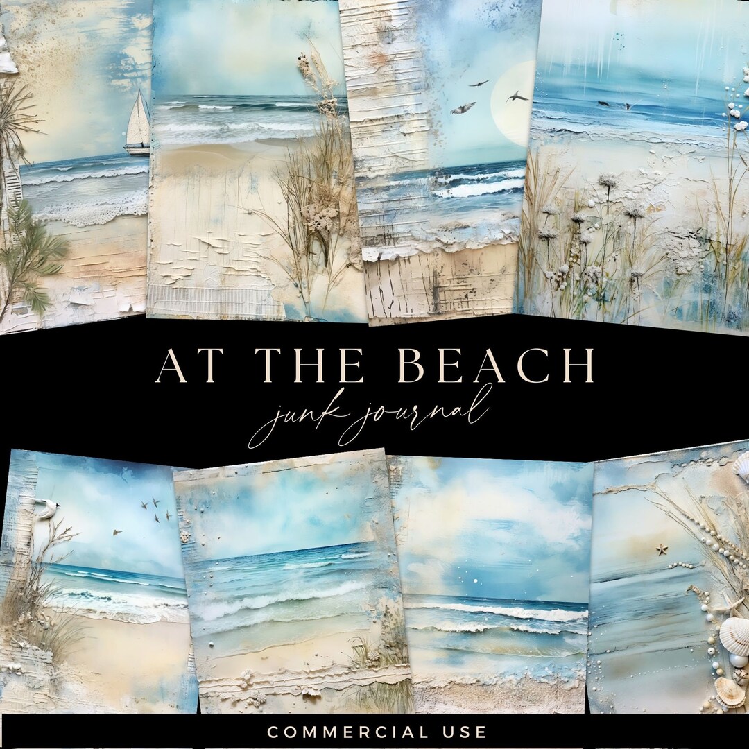 Coastal Junk Journal Paper, Vintage Sea Page, Digital DOWNLOAD, Ocean ...