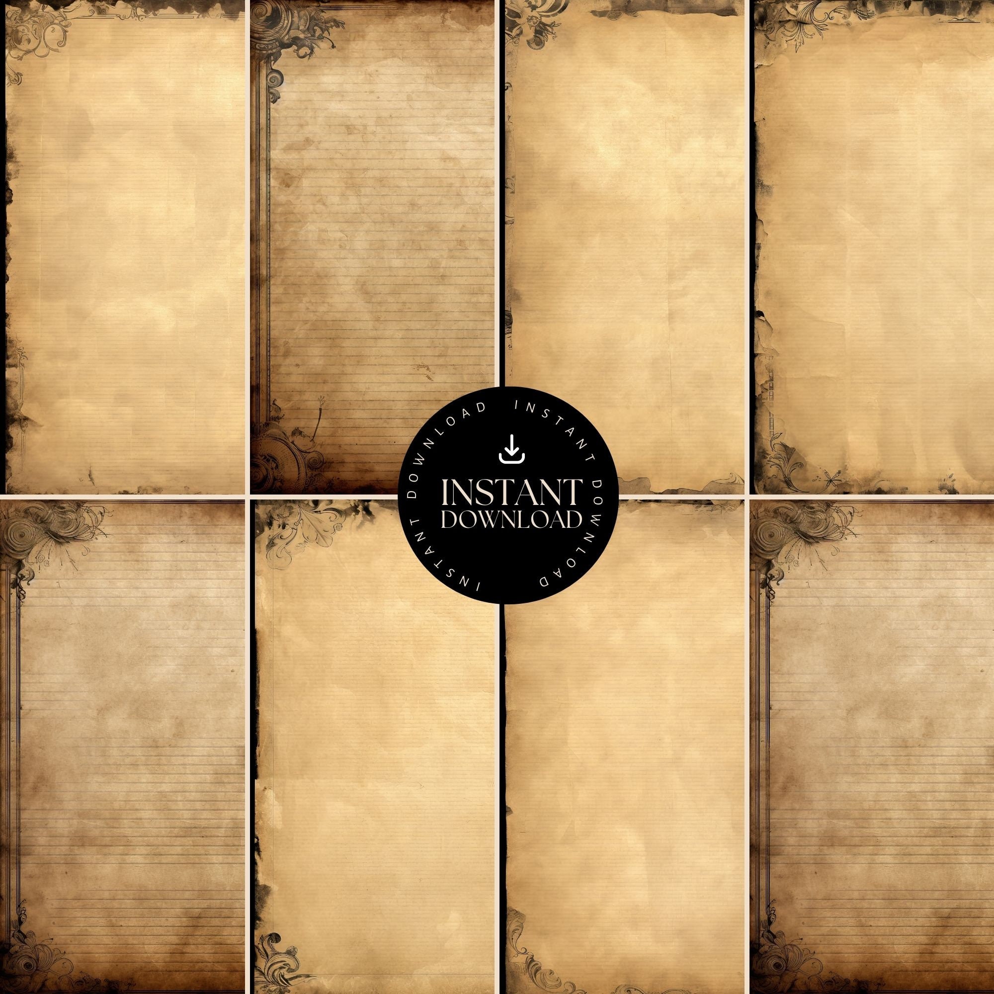 Vintage Digital Papers, INSTANT DOWNLOAD, Aged Papers, Worn Junk ...