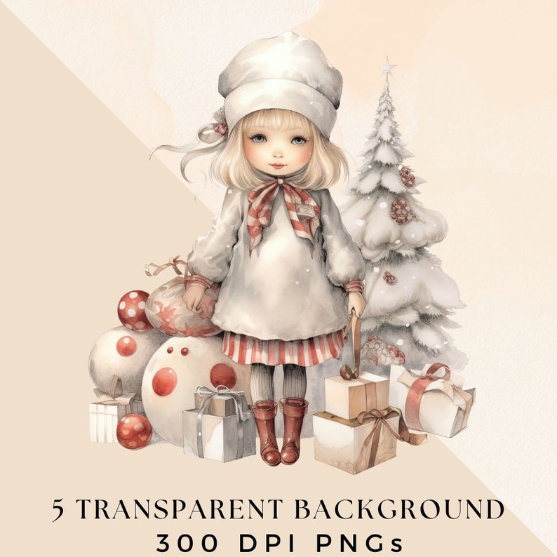 Cute Christmas Girl Clipart, Xmas Snow Clip Art, Transparent PNG, Cute ...