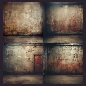 Red Grunge Studio Backdrop, Old Wall Digital Background, Urban Overlay ...