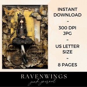 Steampunk Junk Journal Pages, Vintage Papers, Digital DOWNLOAD, Yellow ...