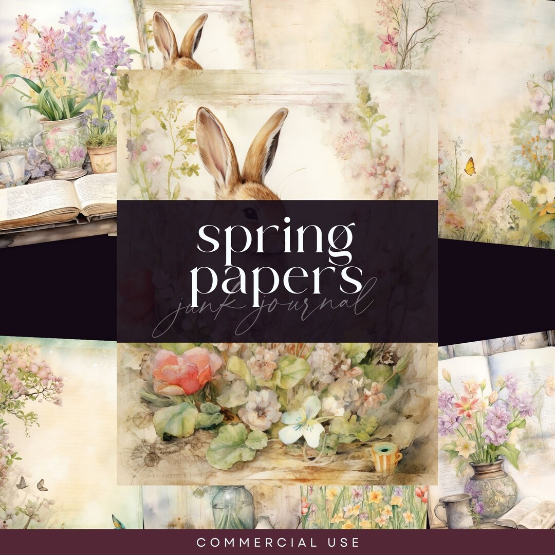 Pretty Spring Flowers Junk Journal, Vintage Pastel Floral Papers ...